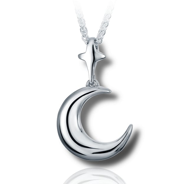 Moon and Star Cremation Jewelry